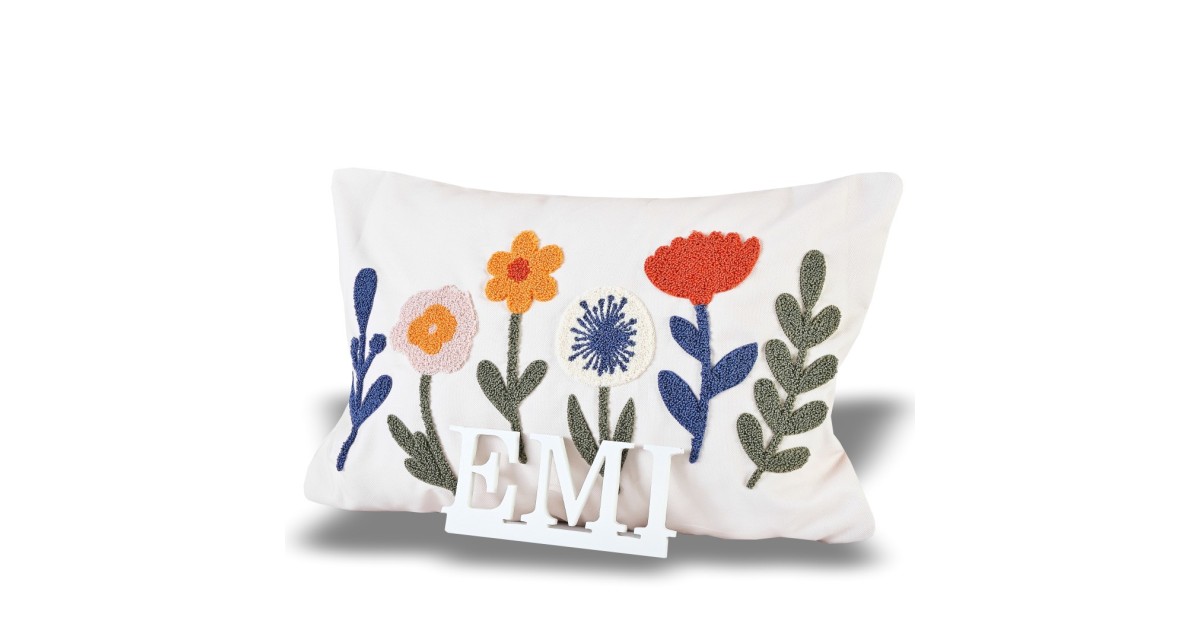EMI - Flowers virágmintás cipzáras díszpárna 34x49cm